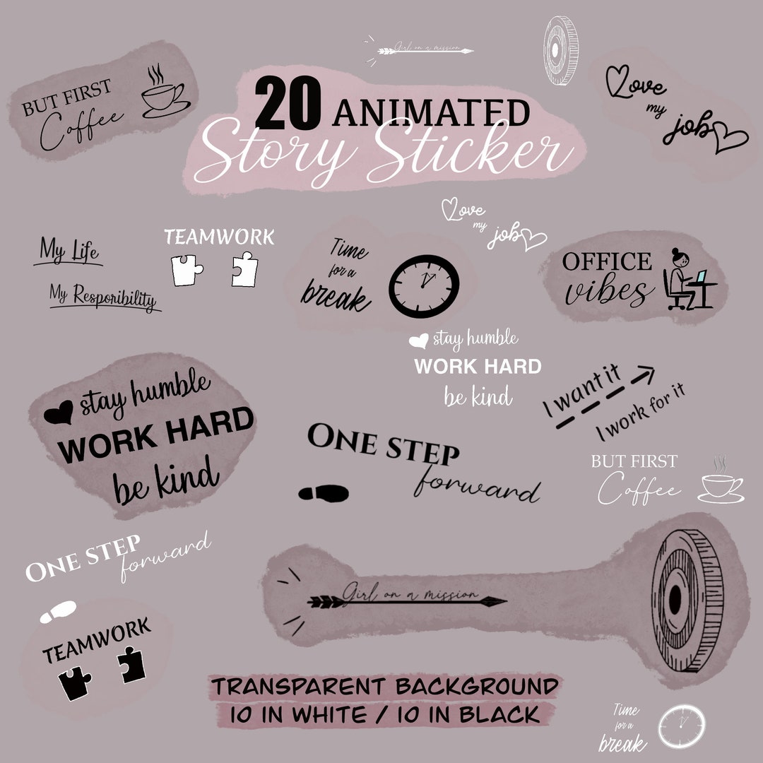 20 Animated Story Stickers | Gif Format | Office | Social Media - Etsy
