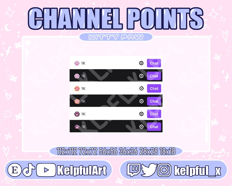 Cute Cat Paw Channel Points Twitch Cat Toe Bean Channel - Etsy