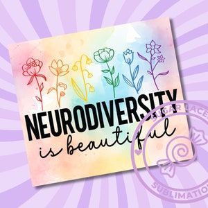 Neurodiversity is Beautiful 20oz Skinny Tumbler Wrap Design, Awarenesss ...