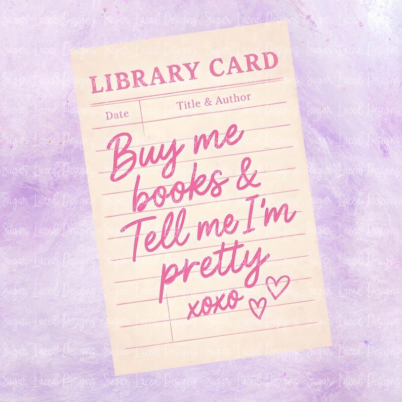 Library Card Buy Me Books PNG Design, Book Lovers PNG, Library Card ...