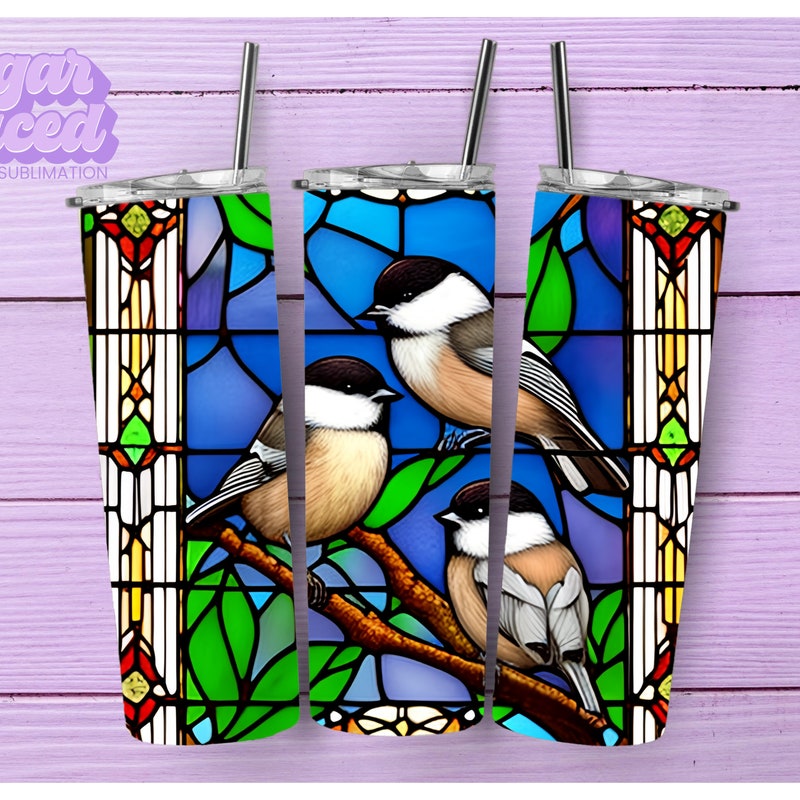 Stained Glass Chickadee - Etsy