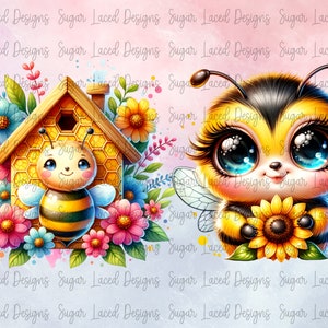 Bumble Bees Clipart Bundle, Cute Bees Clipart Bundle, Cute Bees Png ...