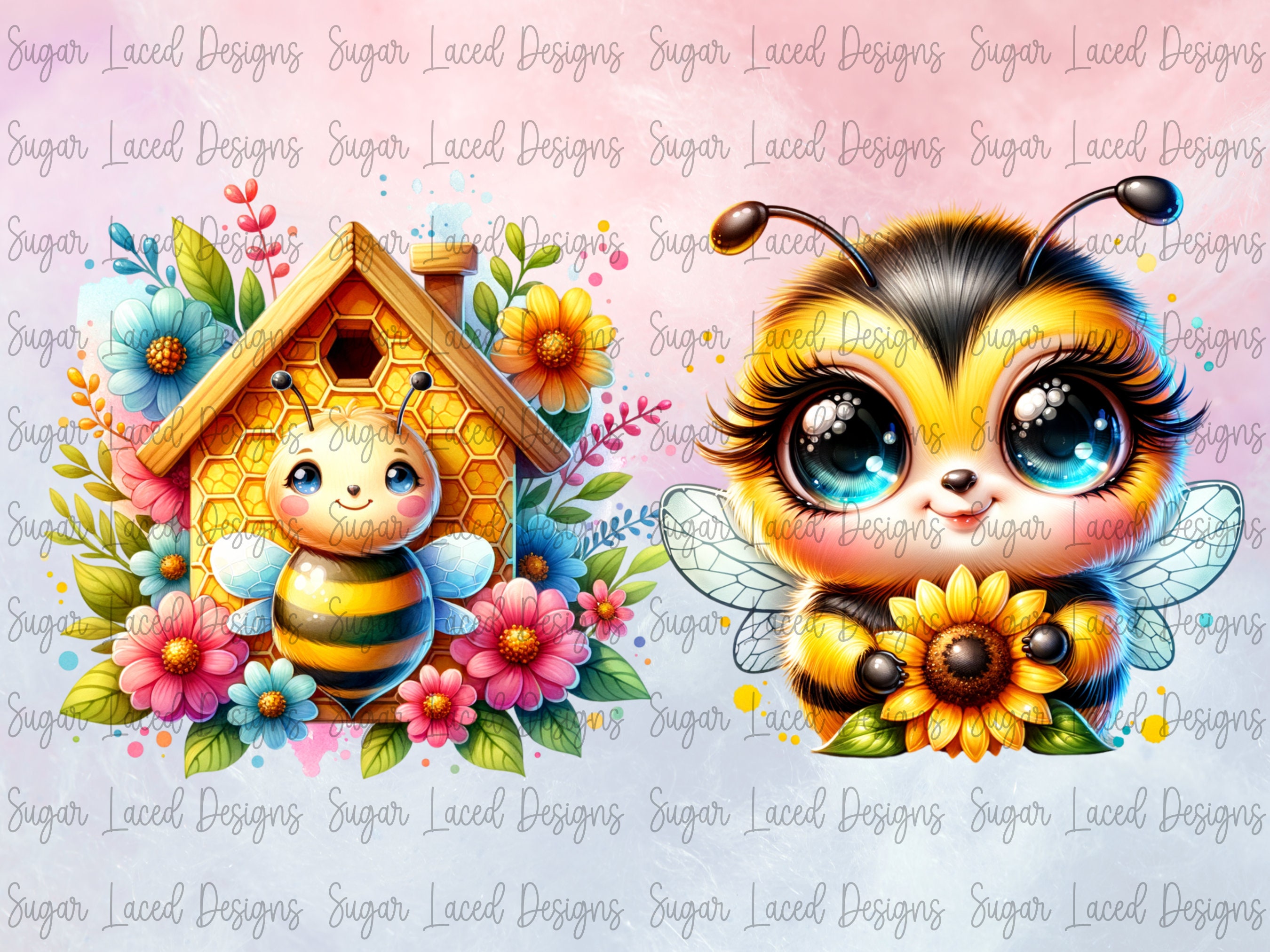Bumble Bees Clipart Bundle, Cute Bees Clipart Bundle, Cute Bees Png ...