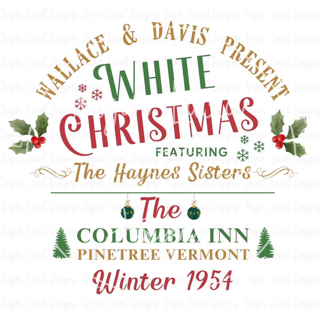 White Christmas 1954 Movie PNG Design, Christmas Holiday Shirt ...