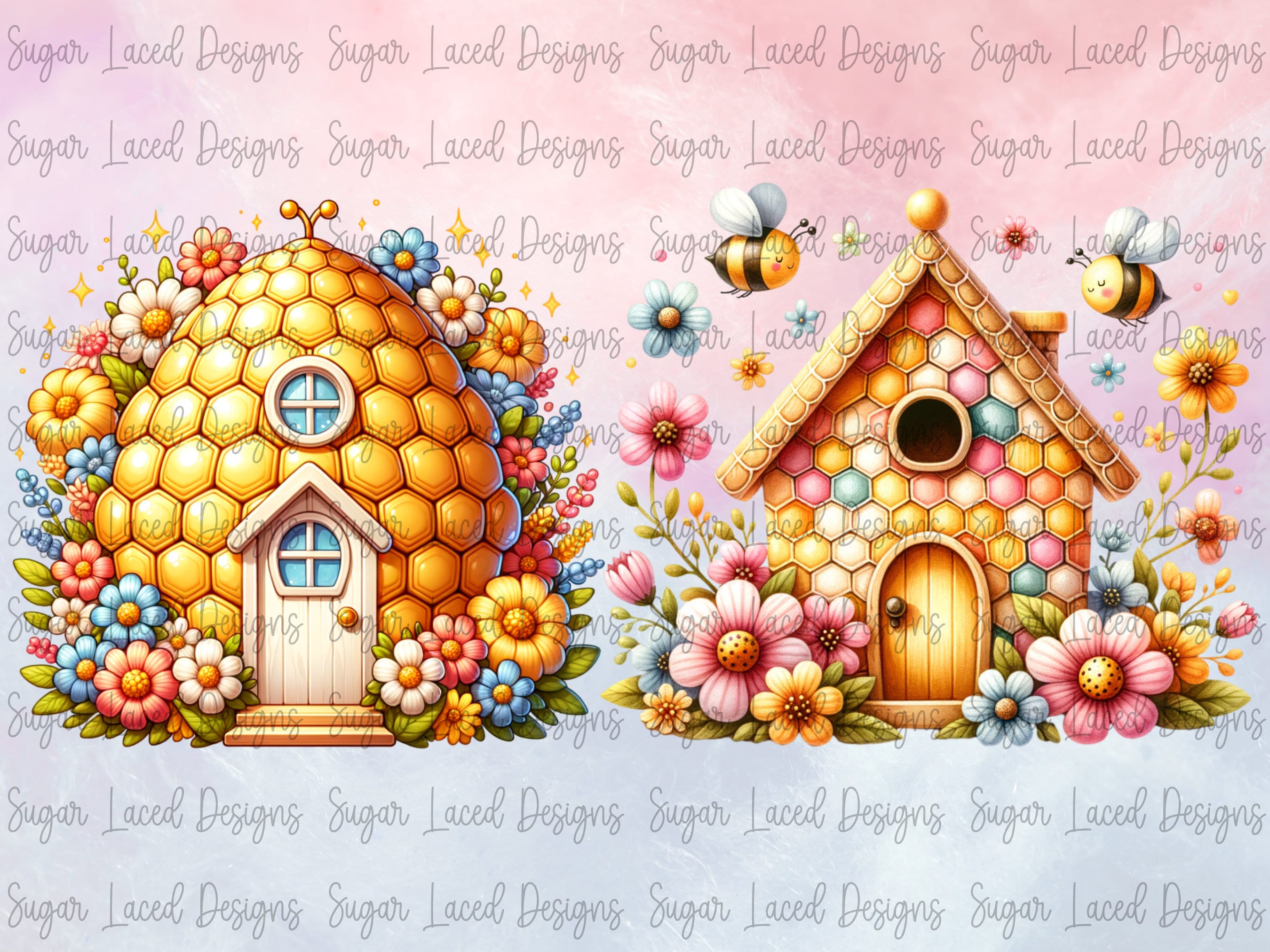 Bumble Bees Clipart Bundle, Cute Bees Clipart Bundle, Cute Bees Png ...