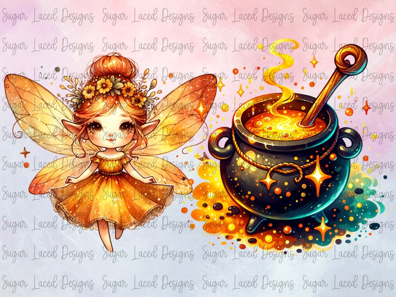 Watercolor Litha Clipart PNG Set, Floral Pagan Holiday Wiccan Art ...