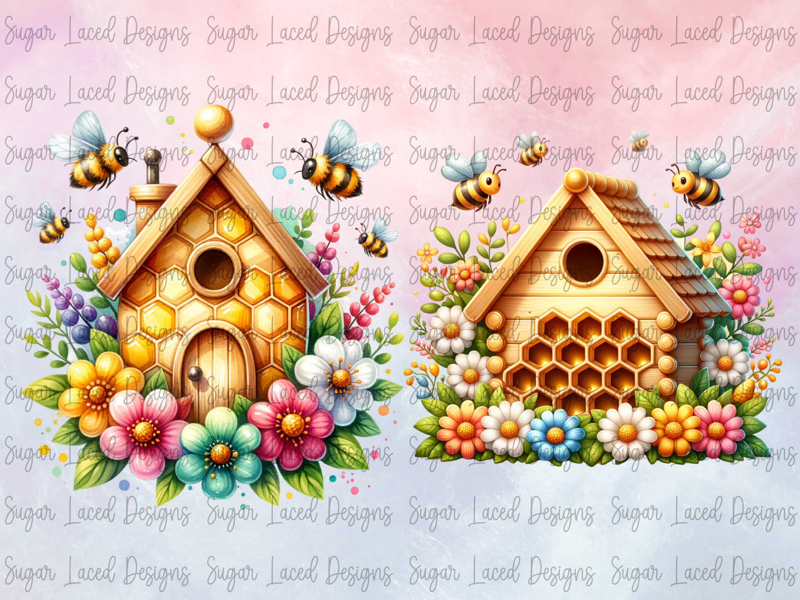 Bumble Bees Clipart Bundle, Cute Bees Clipart Bundle, Cute Bees Png ...