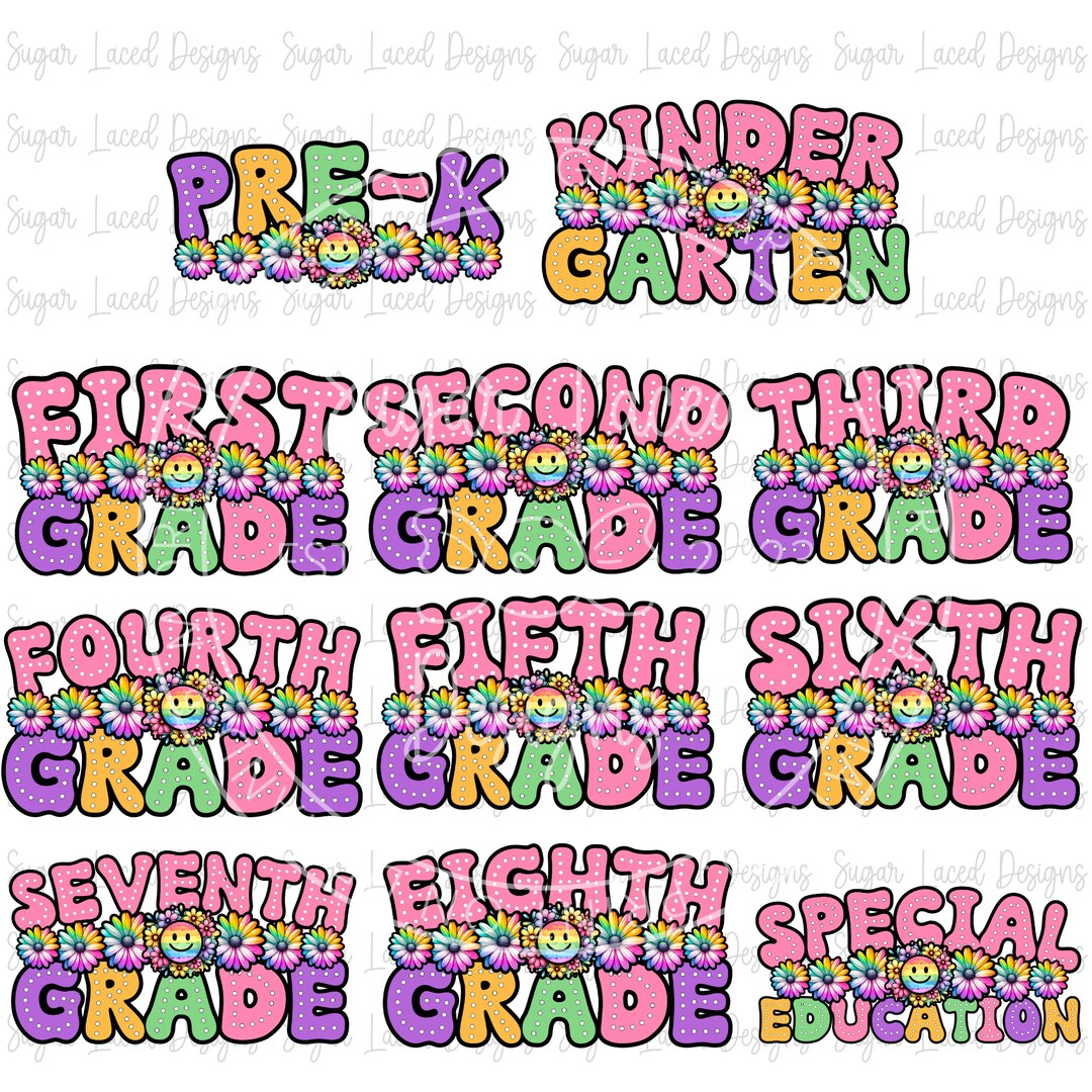 Back to School Grades T-shirt Designs Bundle, First Day of School Png's ...