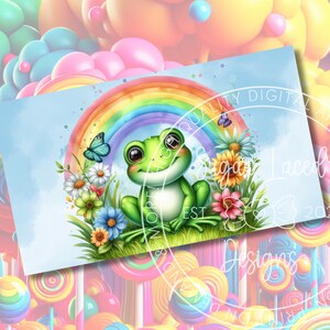 Rainbow Frog 12oz Kids Flip Top Sippy Cup Wrap, 12oz Straight Tumbler ...