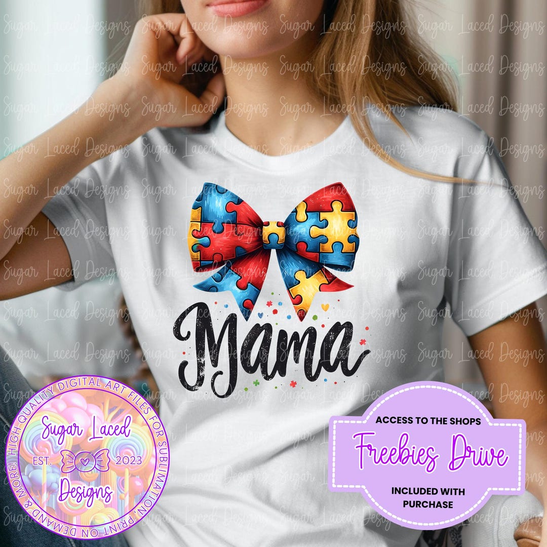 Coquette Austim Bow Mama Png, Autism Mom Png, Autism Awareness Png ...