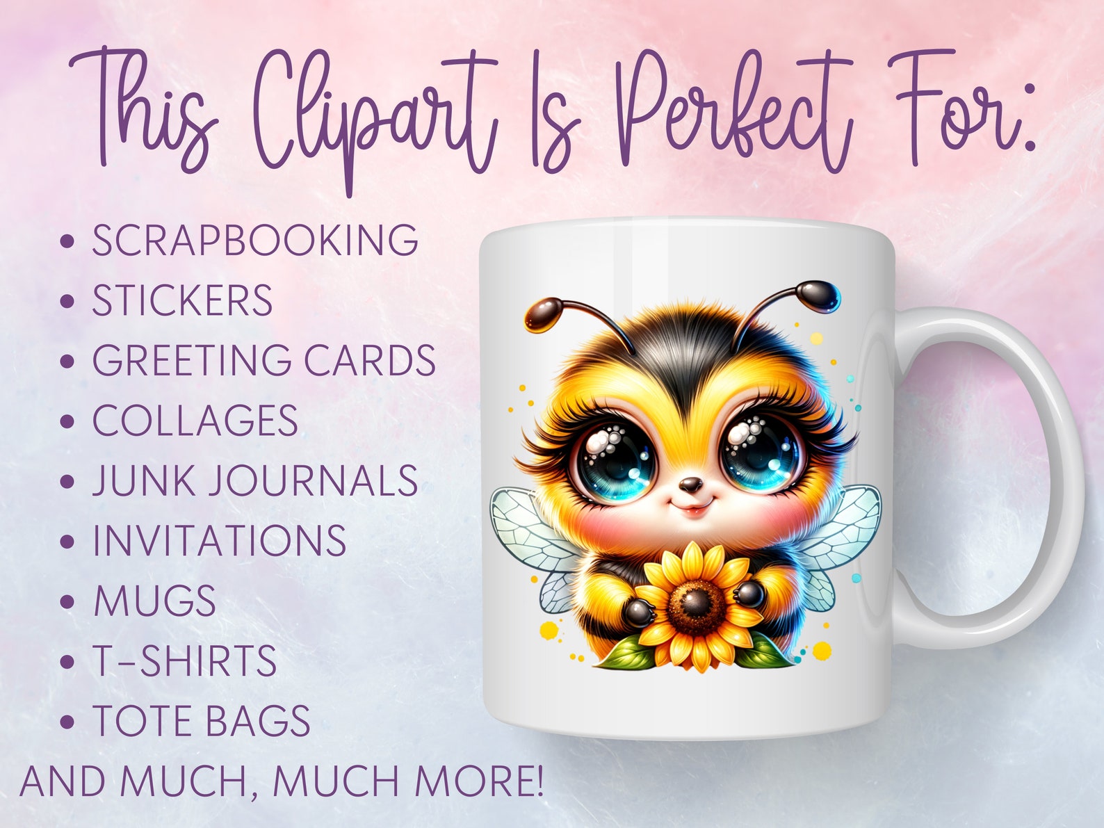 Bumble Bees Clipart Bundle, Cute Bees Clipart Bundle, Cute Bees Png ...