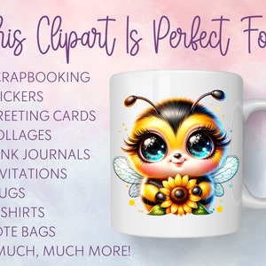Bumble Bees Clipart Bundle, Cute Bees Clipart Bundle, Cute Bees Png ...