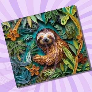 3D Sloth 20oz Skinny Tumbler Sublimation Design Digital Download PNG ...