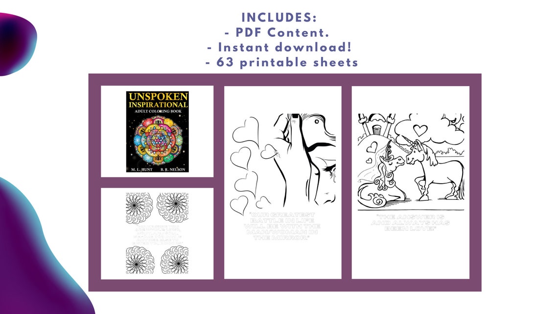 63 Coloring Pages and Quotes Printable PDF Self Care - Etsy