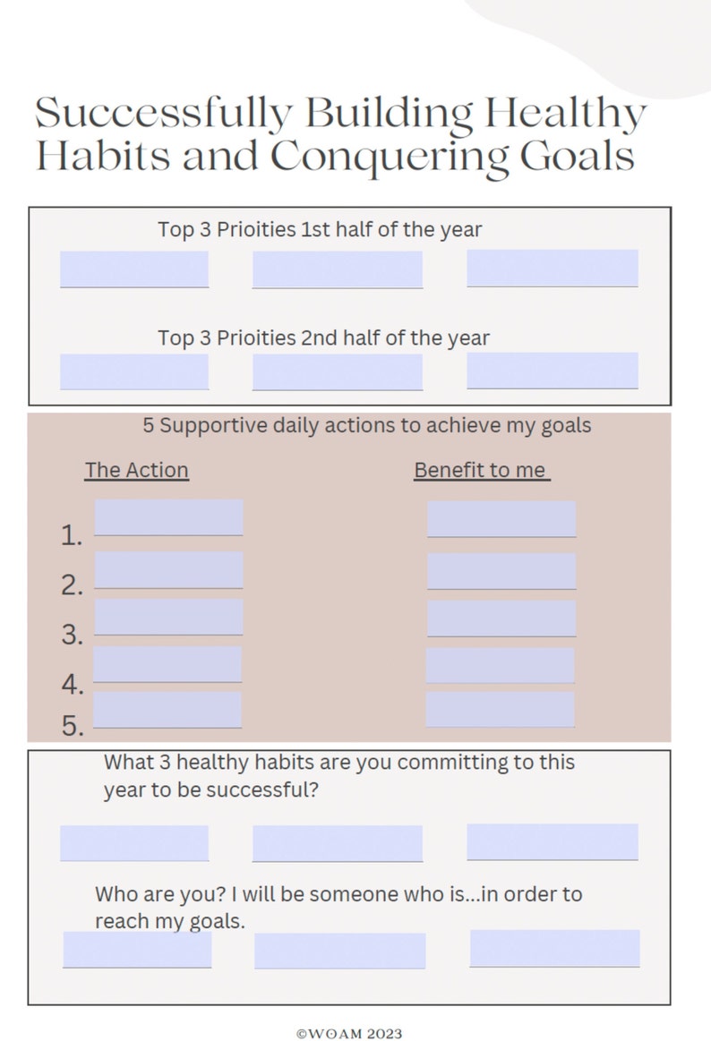 Goal Setting Planner | Fillable - Printable PDF | Single Sheet Tracker ... Goal Setting Planner | Fillable - Printable PDF | Single Sheet Tracker ...