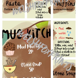 Mud Kitchen Recipe Cards and Menu, Eyfs, Outdoor Play Mud Kitchen ...