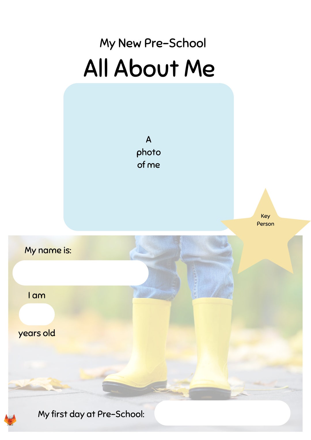 All About Me Booklet Book Nursery Preschool Childminder Parent and ...
