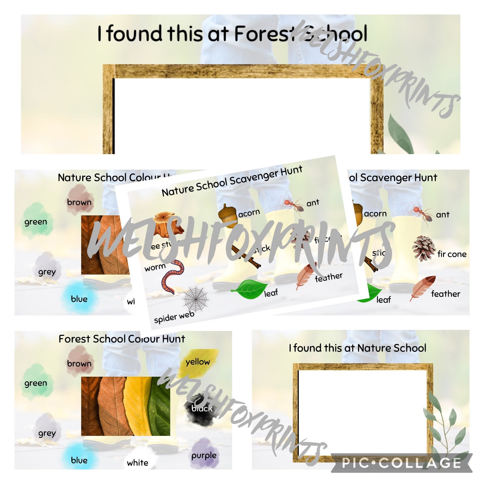 Forest School Printables Scavenger Hunt and Colour Hunt I Found Sheet ...