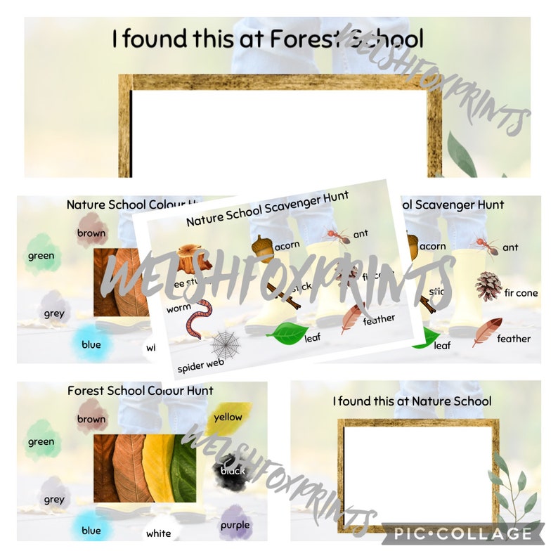 Forest School Printables Scavenger Hunt and Colour Hunt I Found Sheet ...