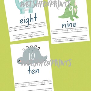 Dinosaur Number Writing Sheet Handwriting Practice - Etsy