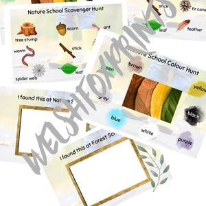 Forest School Printables Scavenger Hunt and Colour Hunt I Found Sheet ...