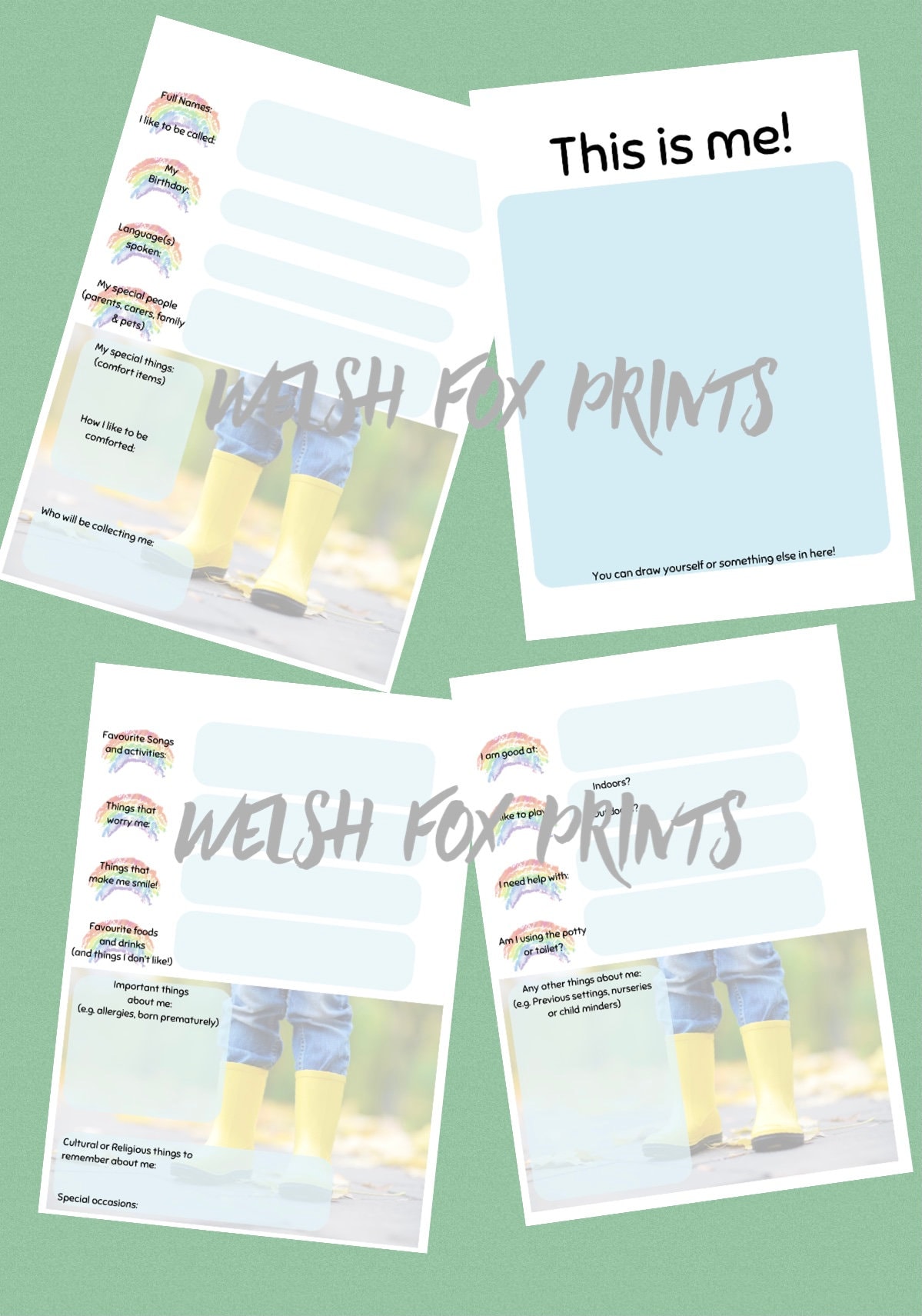 All About Me Booklet Book Nursery Preschool Childminder Parent and ...