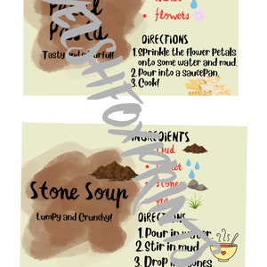 Mud Kitchen Recipe Cards and Menu, Eyfs, Outdoor Play Mud Kitchen ...