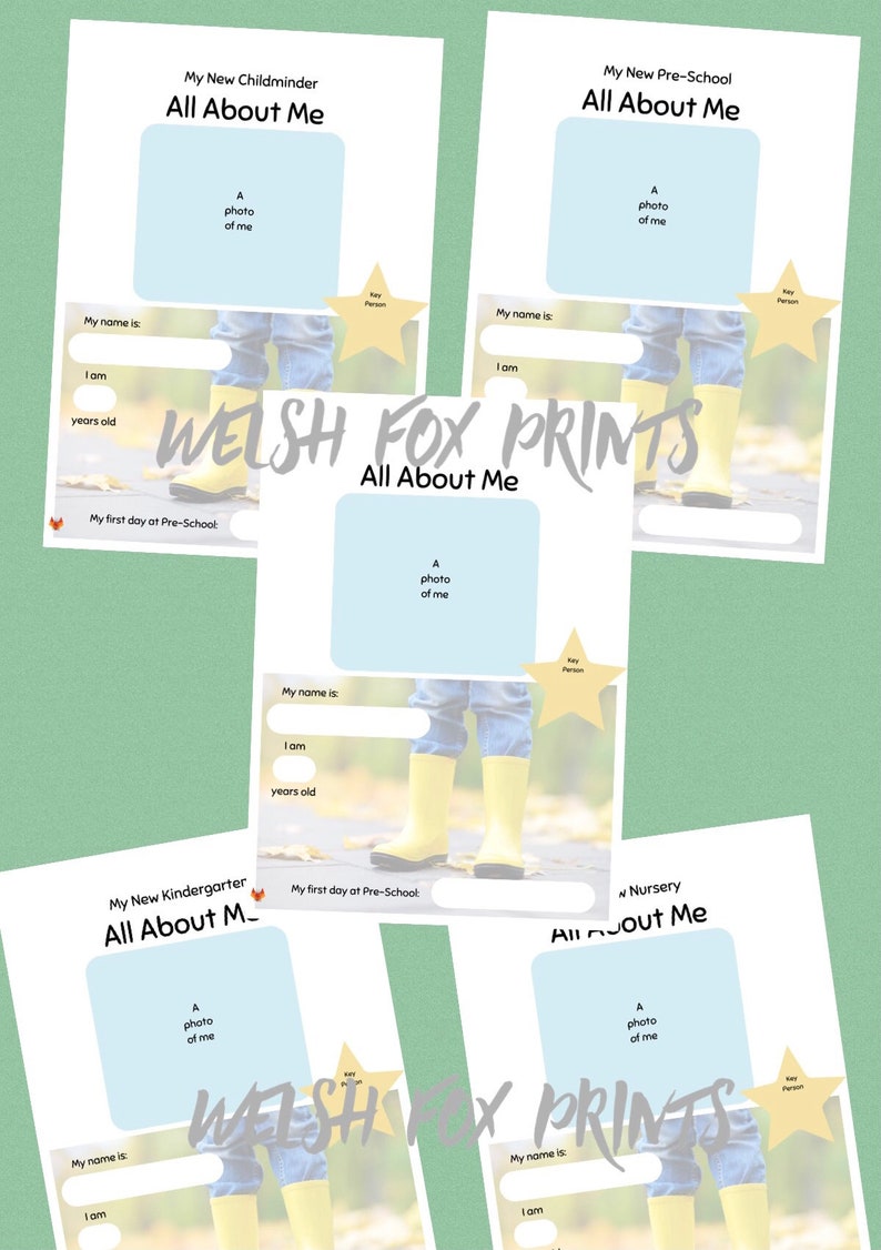 All About Me Booklet Book Nursery Preschool Childminder Parent and ...