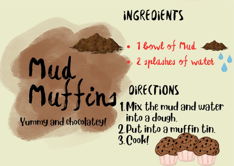 Mud Kitchen Recipe Cards and Menu, Eyfs, Outdoor Play Mud Kitchen ...