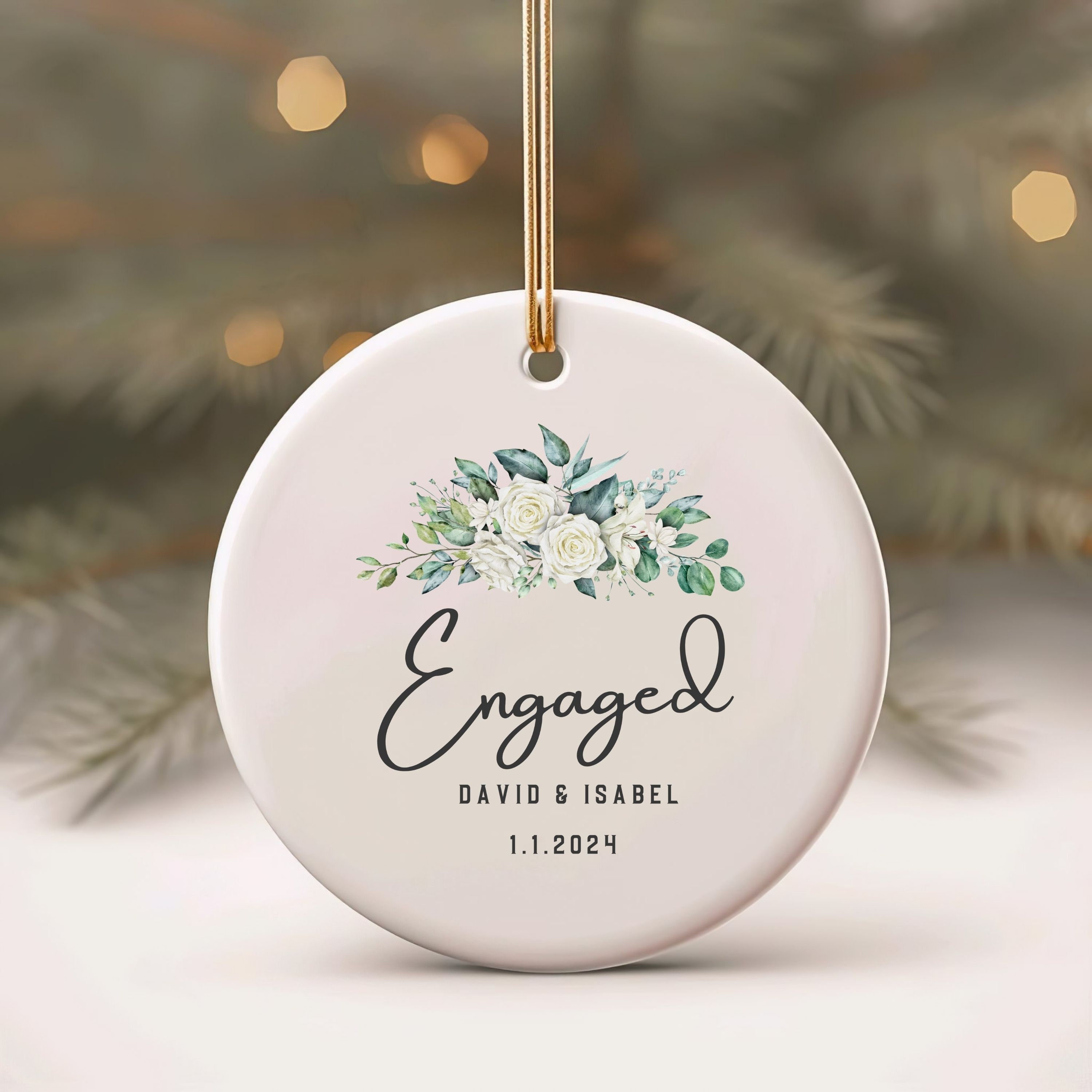 Personalized Engagement Ornament, Engaged Christmas Ornament, Custom ...