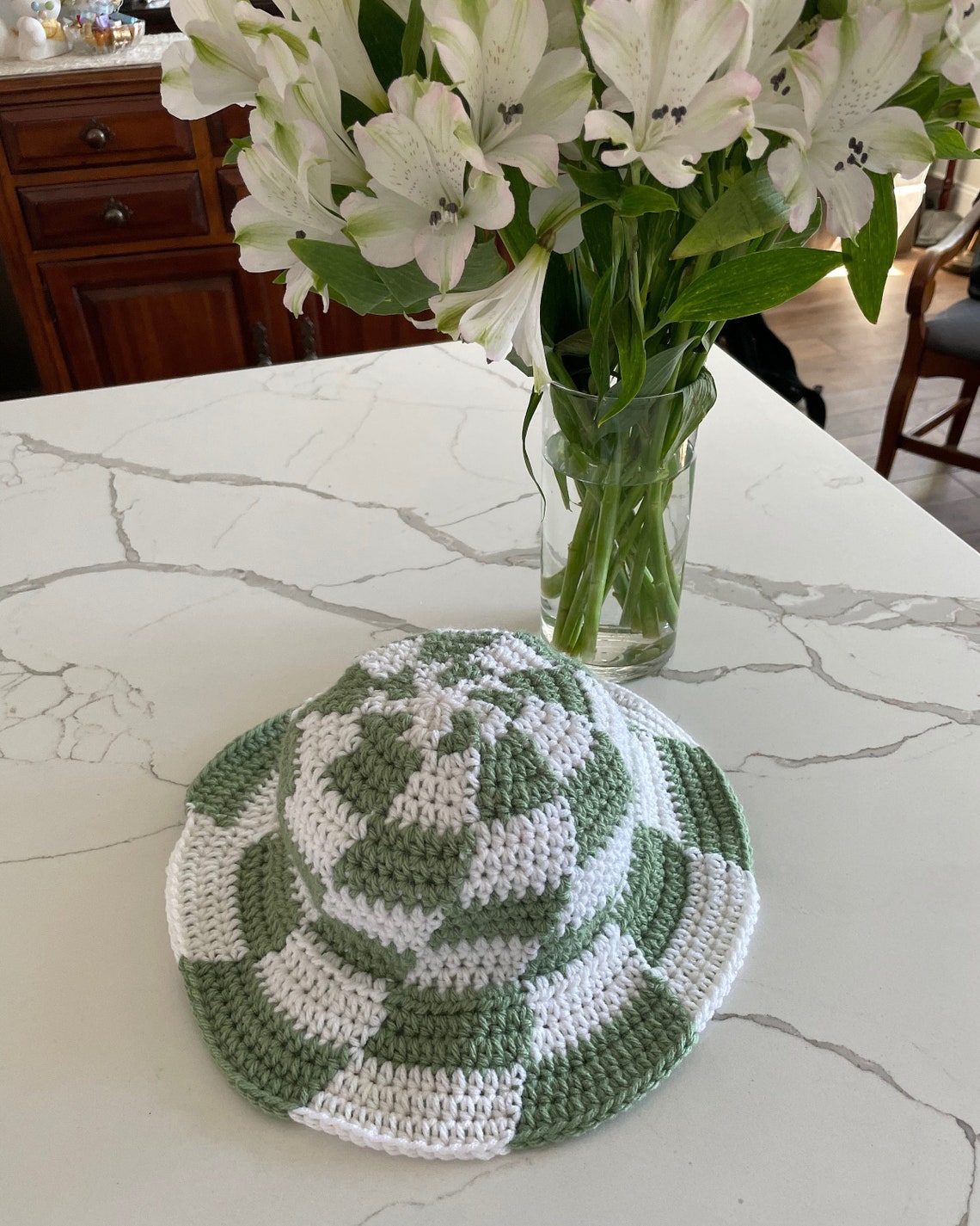 Checkered Crochet Bucket Hat Pattern - Etsy
