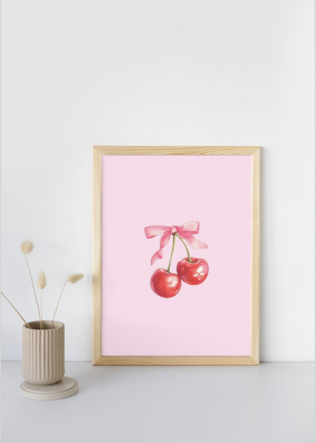 Pink Cherry Print, Red Cherry Print, Home Prints, Bow Prints, Cherry ...