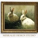 Vintage Bunnies Painting Digital Art Print | Downloadable Art | Vintage ...