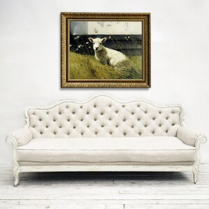 Vintage Spring Lamb Painting Digital Art Print | Downloadable Art ...