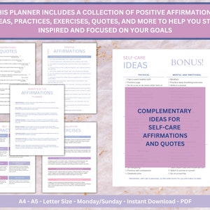 Positive Affirmation Manifestation Planner for Mindfulness Gratitude ...