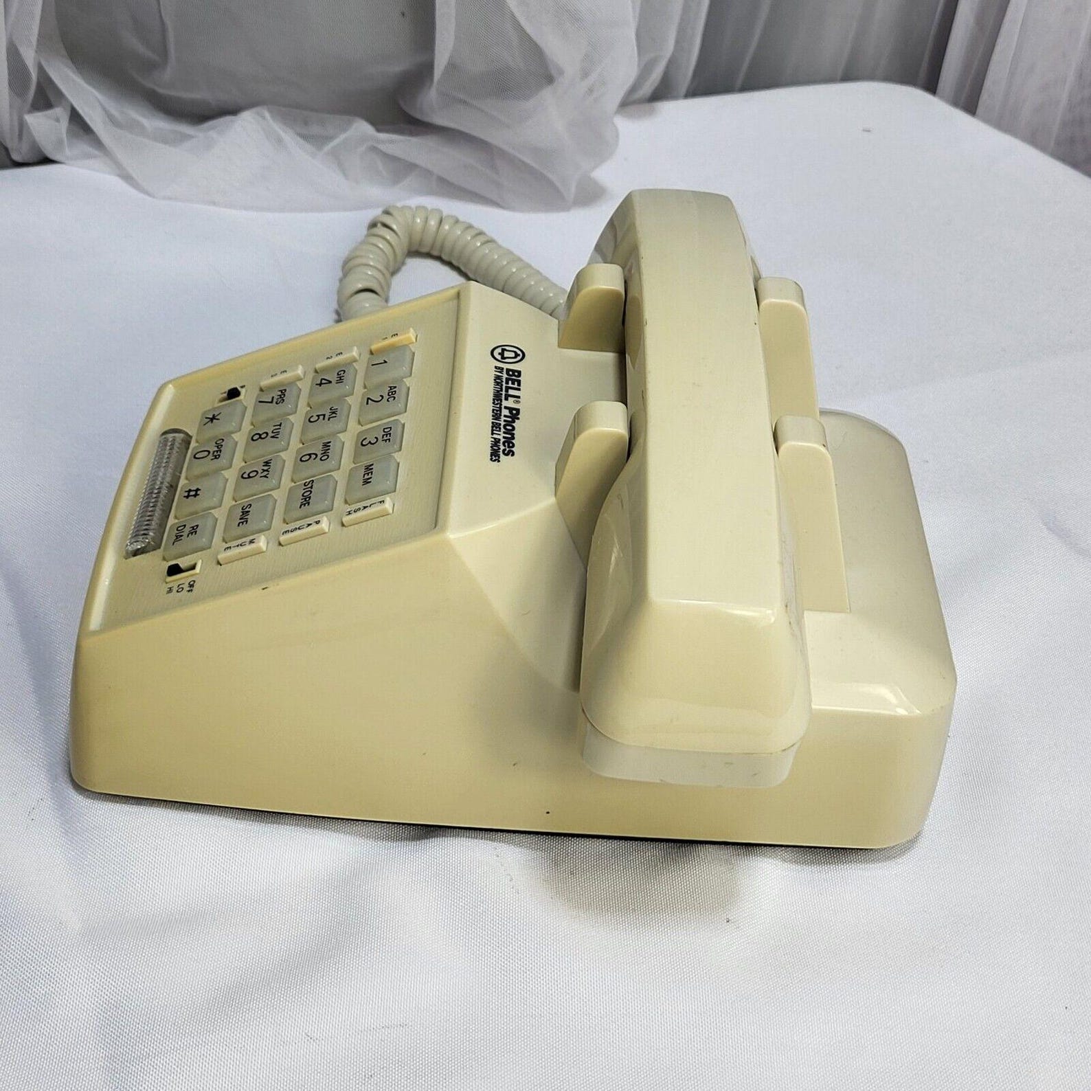 VTG Beige Ma Bell Push Button Corded Touch Tone Desk Top Office Phone ...