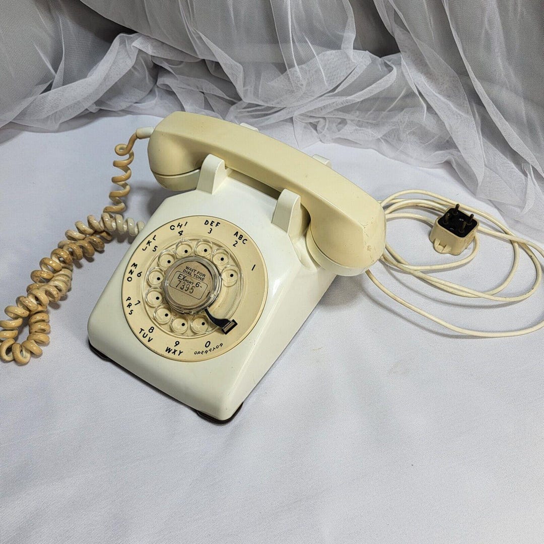 1960s White Western Electric Rotary Dial Office Desk Phone CD500 ...