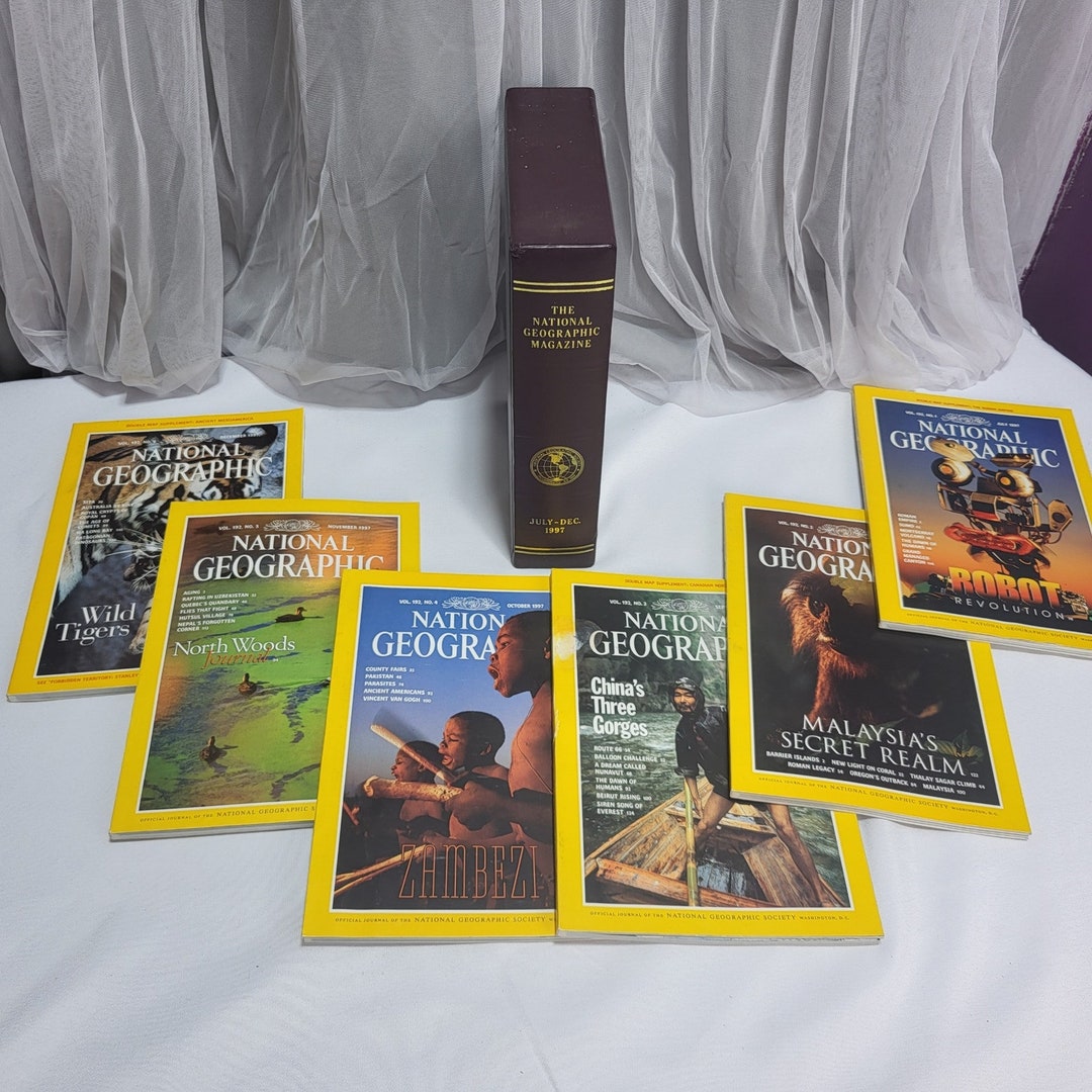 National Geographic Magazine Set of 6 W. Slipcase July - Dec VTG 1997 ...
