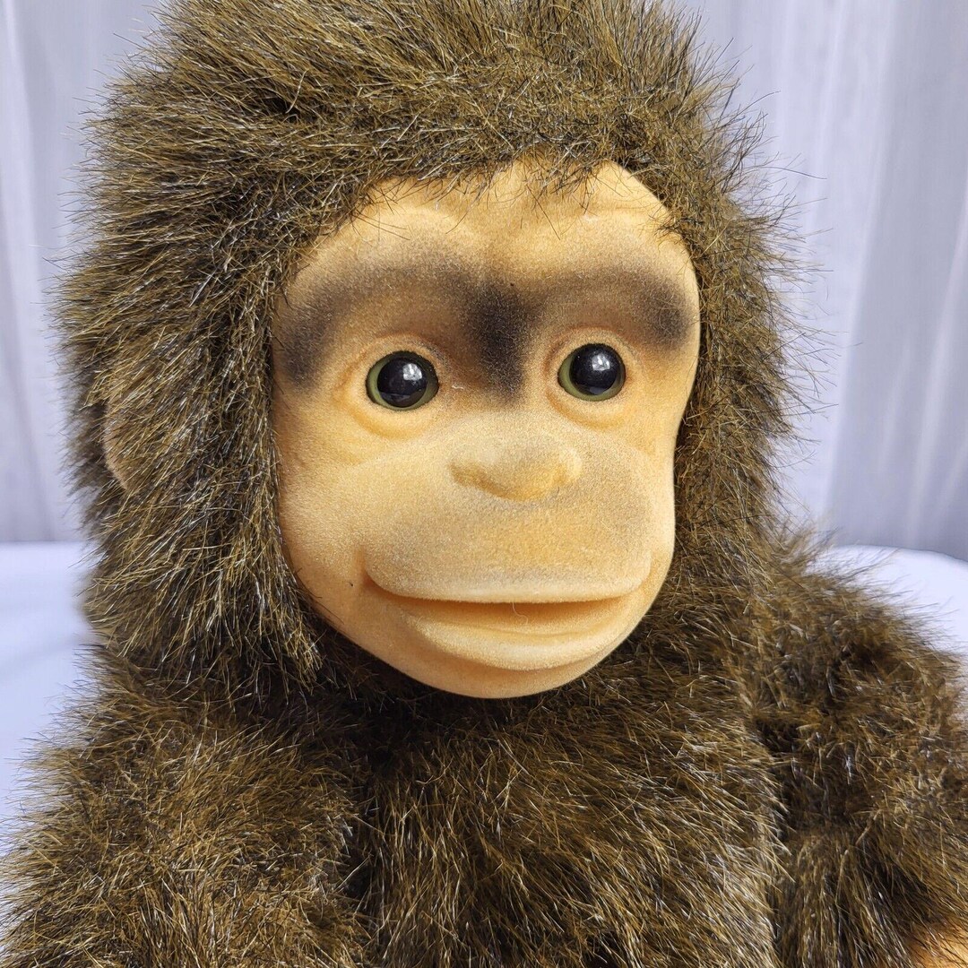 Vintage 1994 Hosung Brown Monkey Hand Puppet Chimpanzee Stuffed Plush ...