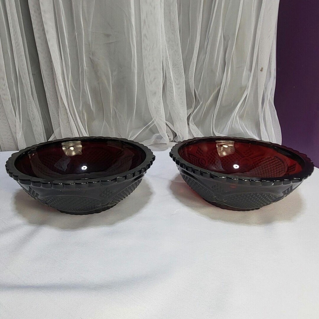 Vintage 1980s Avon Ruby Red Glass Cape Cod Vegetable Serving Bowl - Etsy
