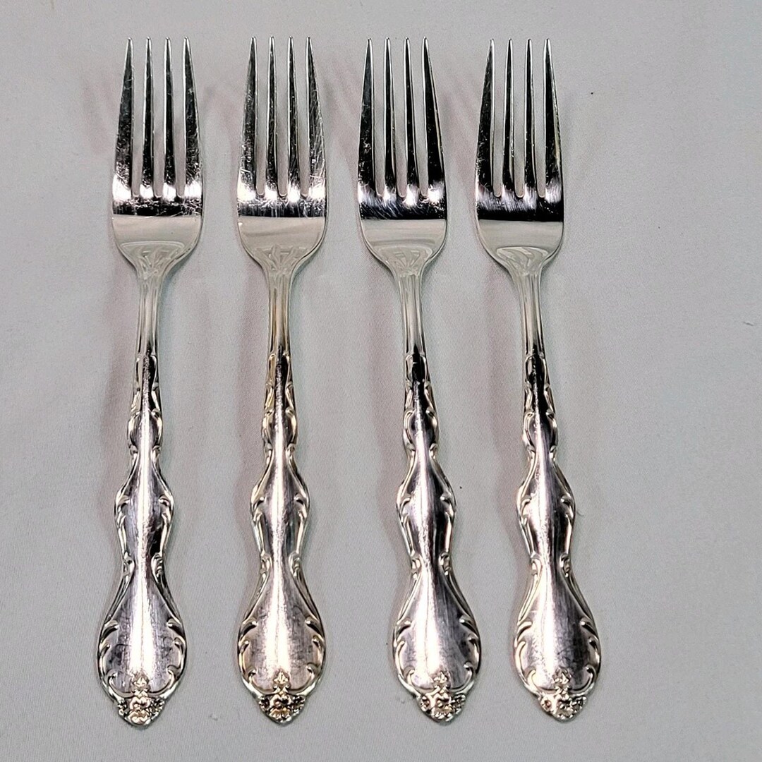 Camelot Melody Silverplate Pattern Set of 4 Dining Forks Floral Scroll ...