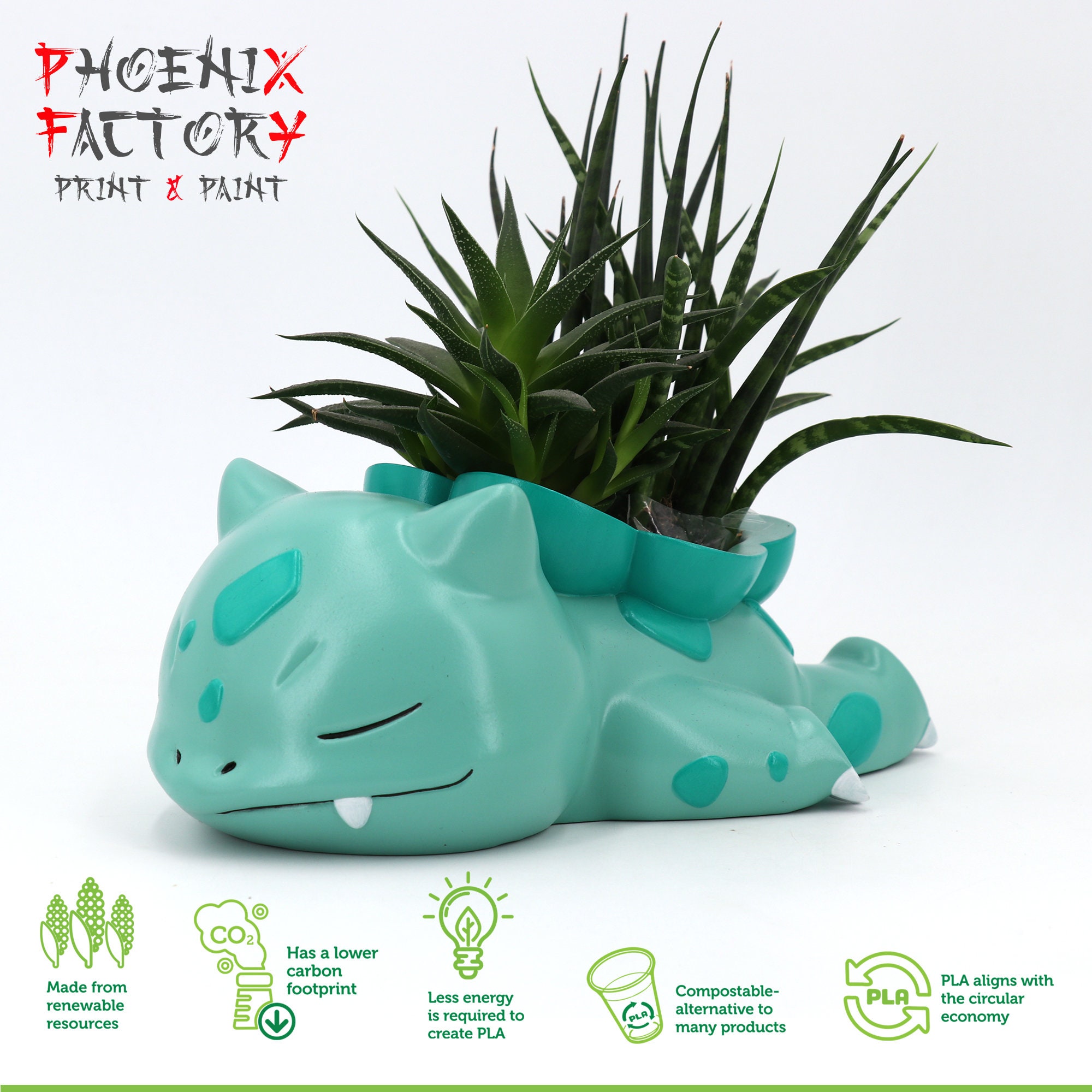 Poke-planter Bulbasaur Big Size / Resin Planter / Bulbasaur Pot / Vase ...