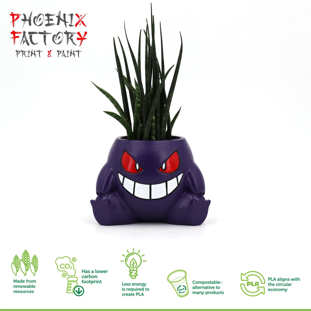 Poke-planter Gengar / Gengar Pot / Vase / Planter / Planter Gangar ...