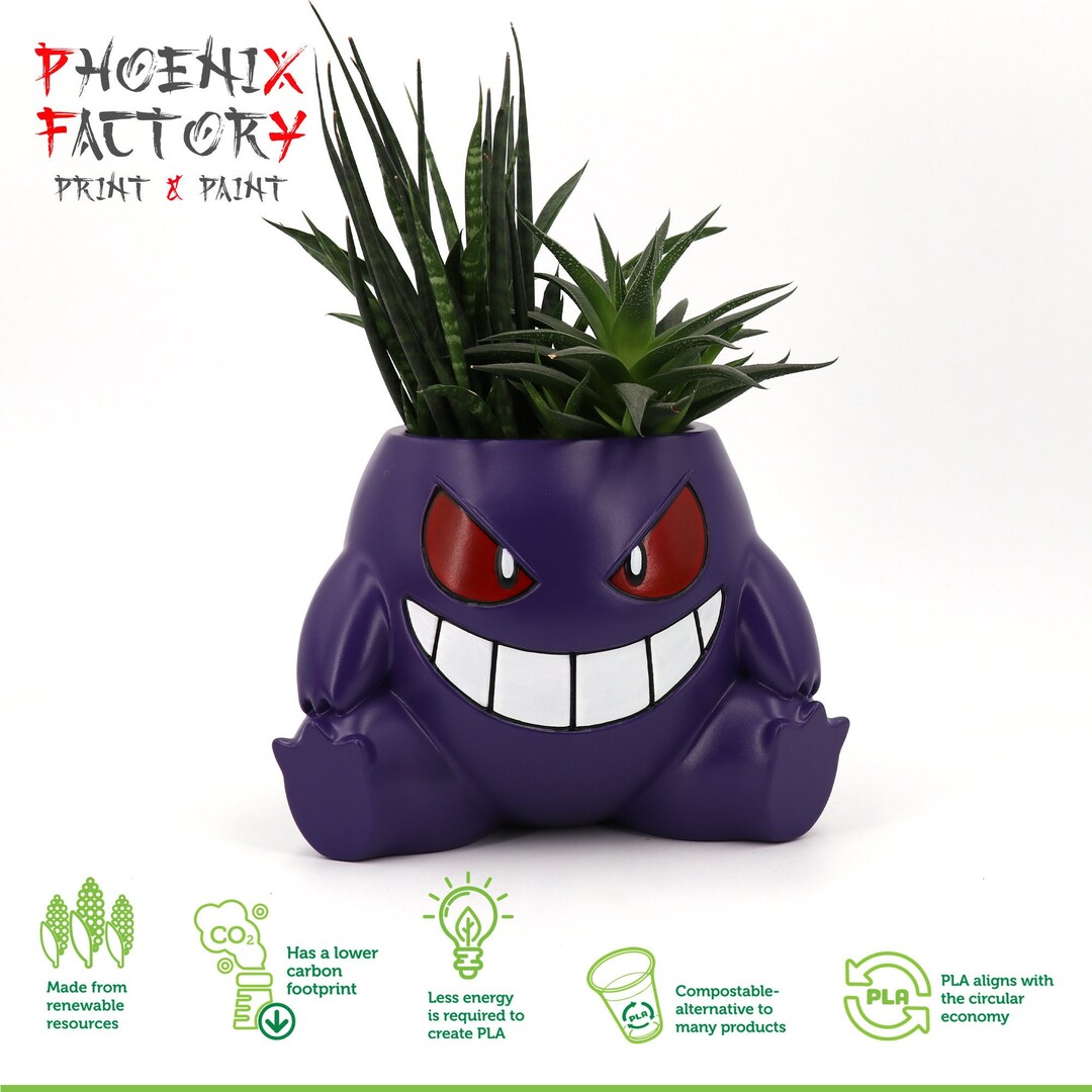 Poke-planter Gengar XL Size / Gengar Pot / Vase / Planter / Planter ...