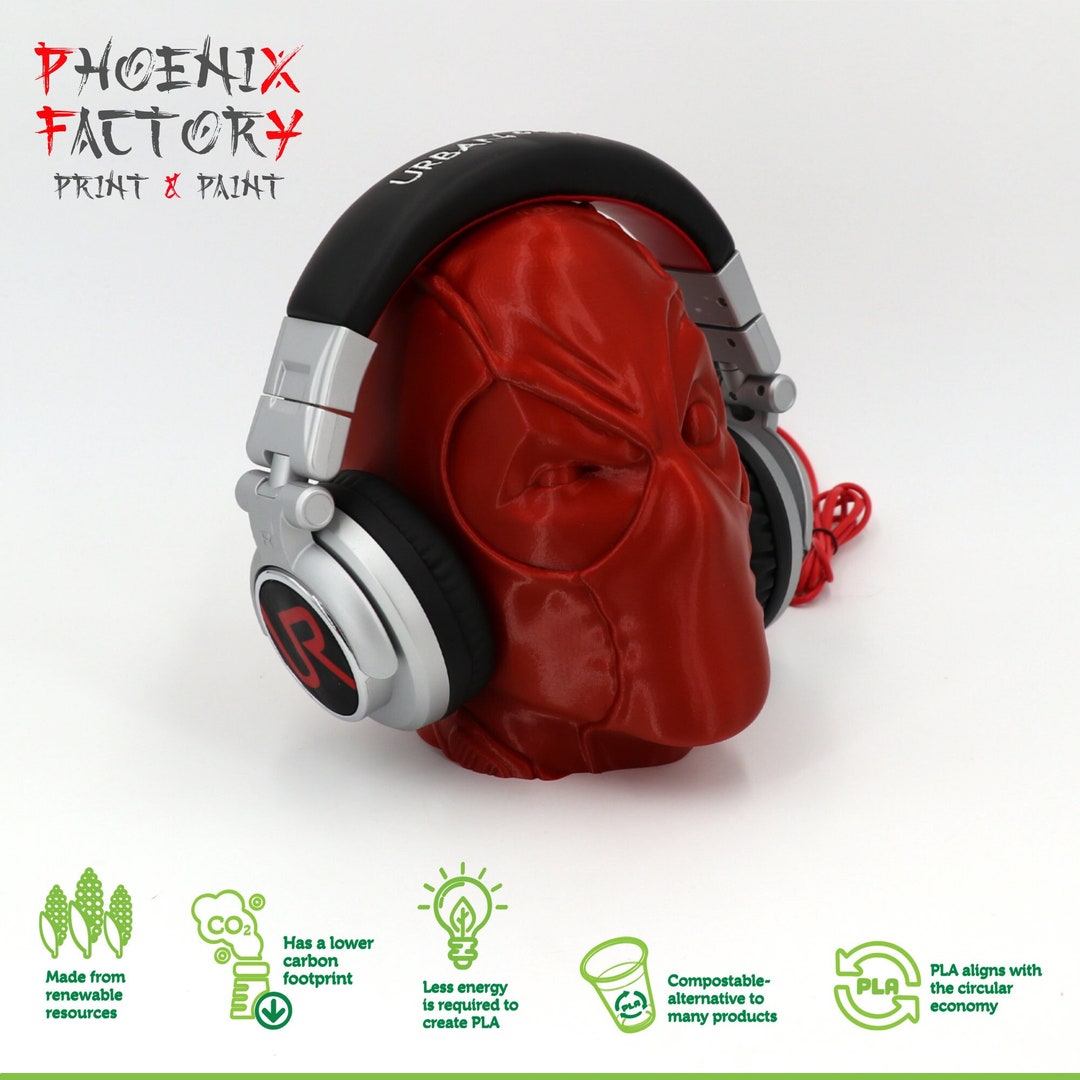 Deadpool Helmet Stand / Deadpool Bust/ Deadpool Headphone Head / Helmet ...