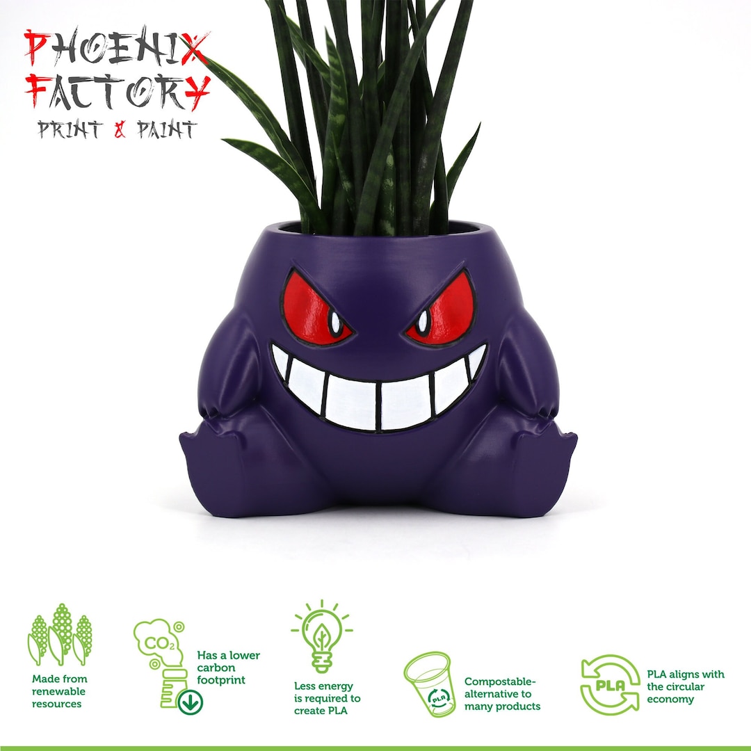 Poke-planter Gengar / Gengar Pot / Vase / Planter / Planter Gangar ...
