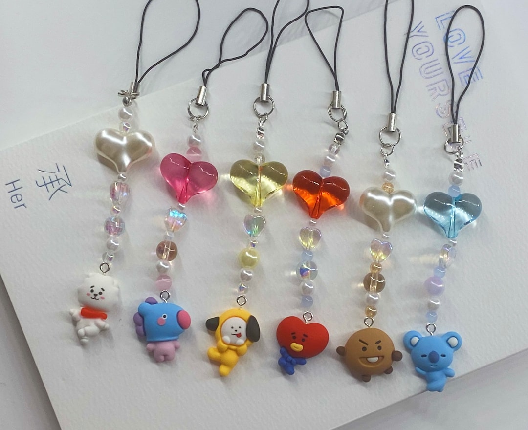 BTS BT21 KPOP Charms Keychain Accessories - Etsy