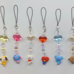BTS BT21 KPOP Charms Keychain Accessories - Etsy