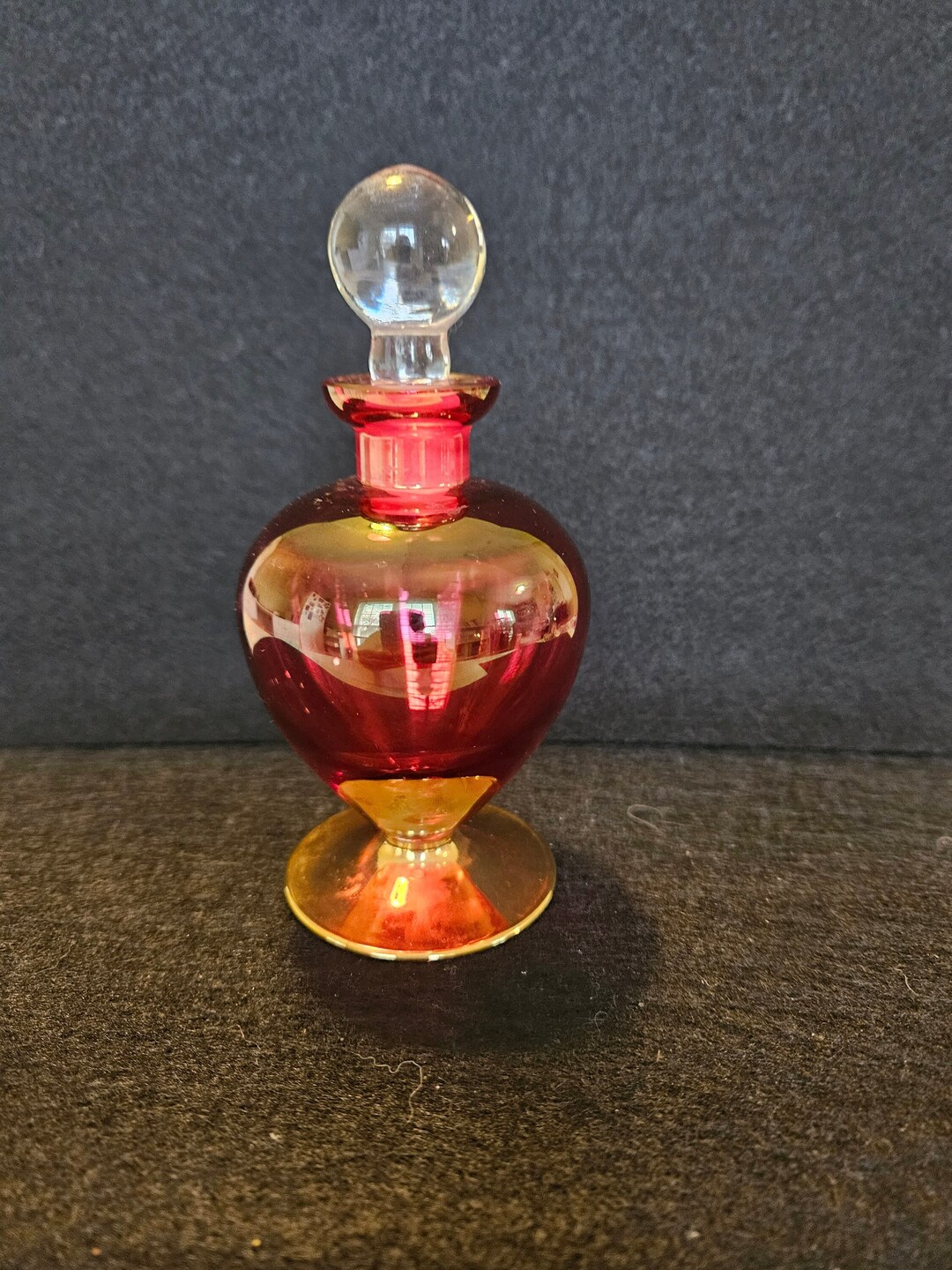 Cranberry Glass Perfume Bottle