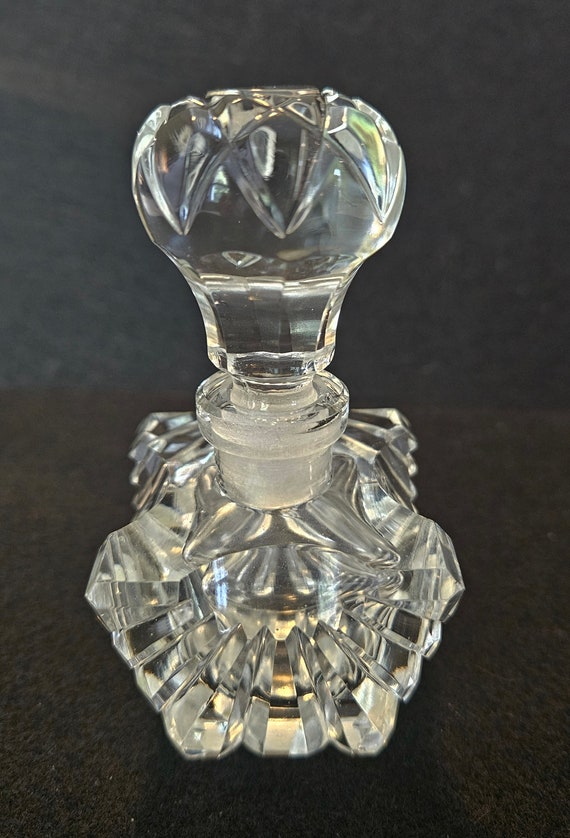 Cut Glass German Perfume Bottle - Gem